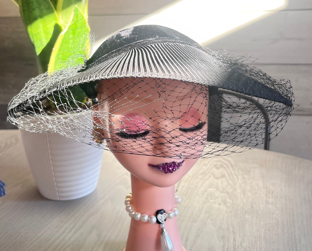 Hat Black Hat Formal Hat Ladies Black Hat Velvet Hat Vintage Hat ...