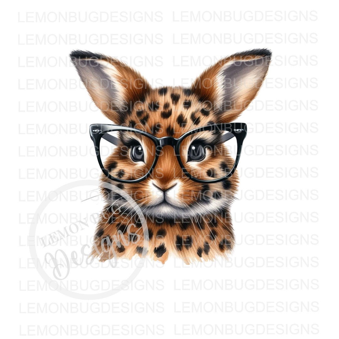 Leopard Print Rabbit PNG: Easter Bunny Clipart (digital Download) - Etsy