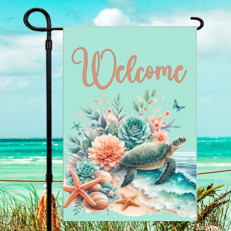 Sea Turtle Garden Flag - Etsy