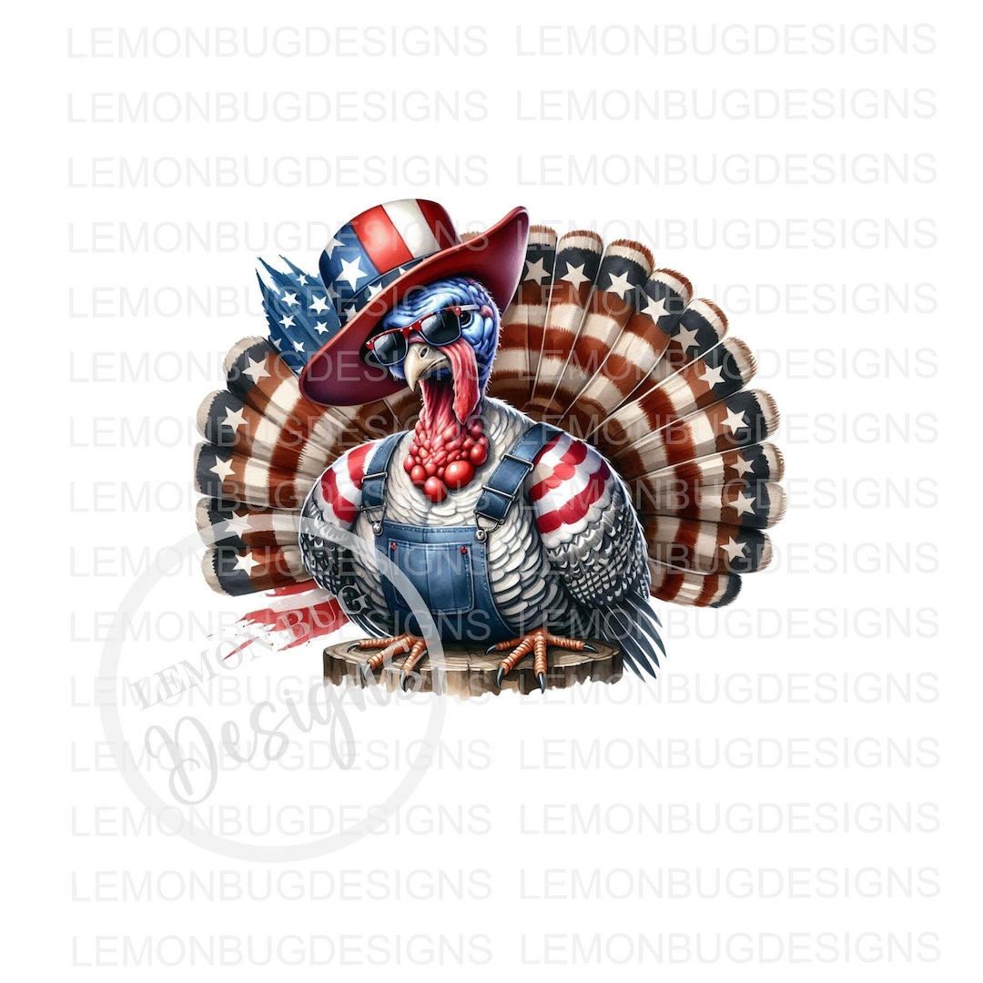 Tom Turkey PNG, All American Turkey PNG, Patriotic Turkey Png, Turkey ...