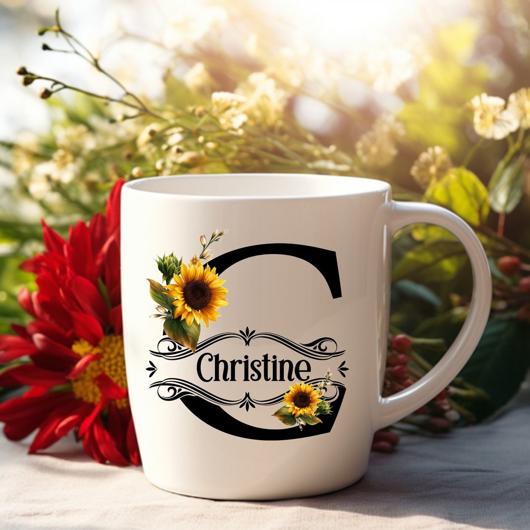 PNG, Letter C, Sunflower Monogram, Digital File, Sublimation File ...