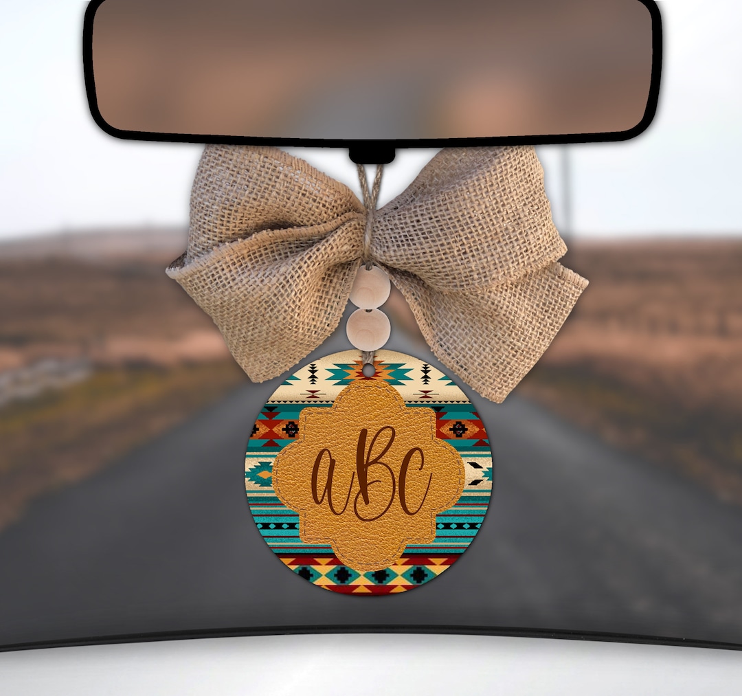 PNG, Navajo Print Monogram Car Charm, Car Charm, Native American, PNG ...