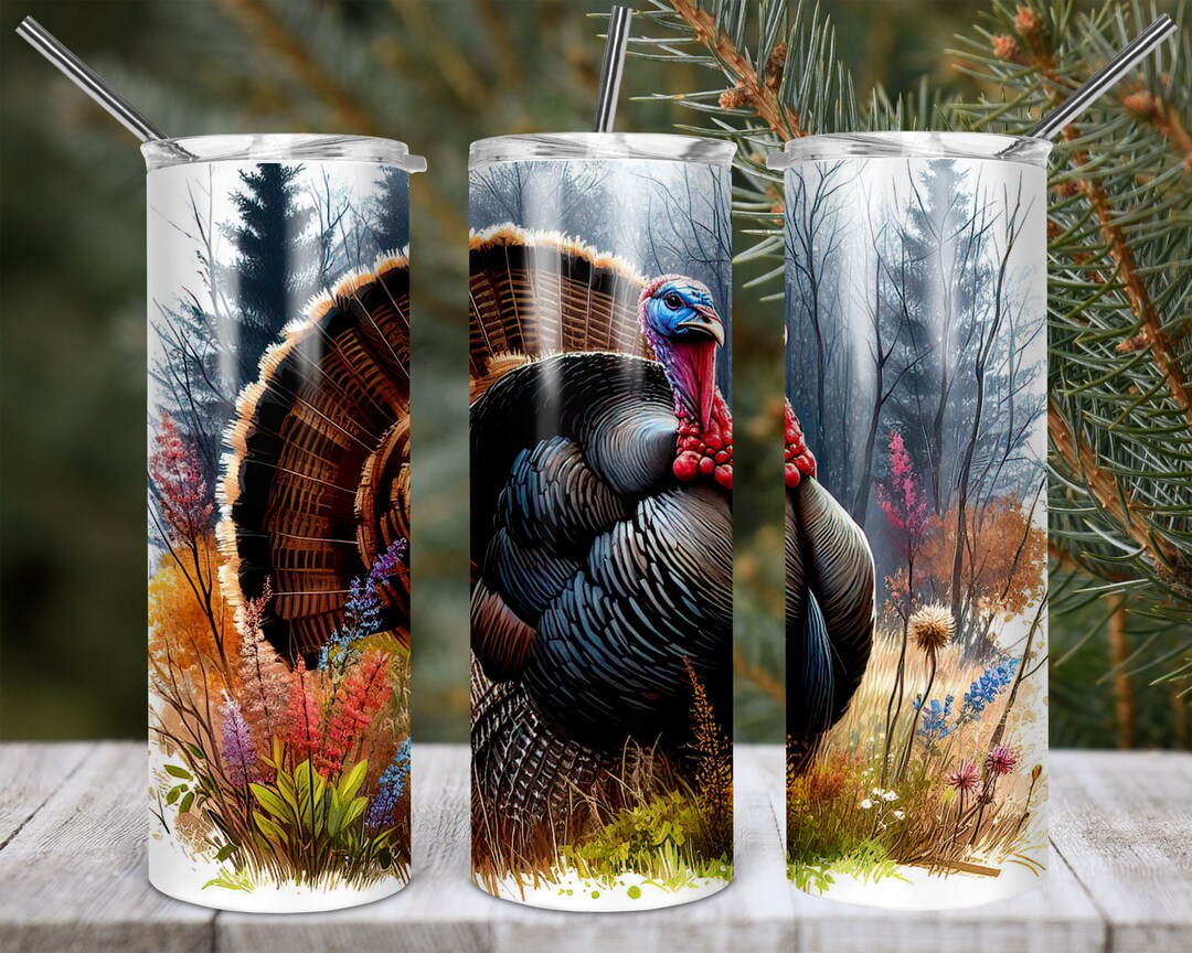 Turkey Hunter 20 Oz Straight Tumbler Png, Bucks and Beards PNG, Bustin ...