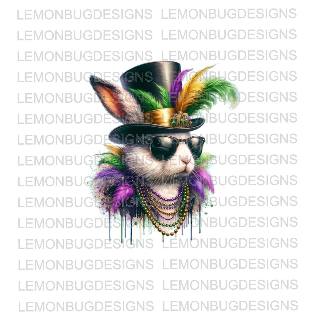 Rabbit Png, Mardi Gras PNG, Digital Download, Sublimation Design ...