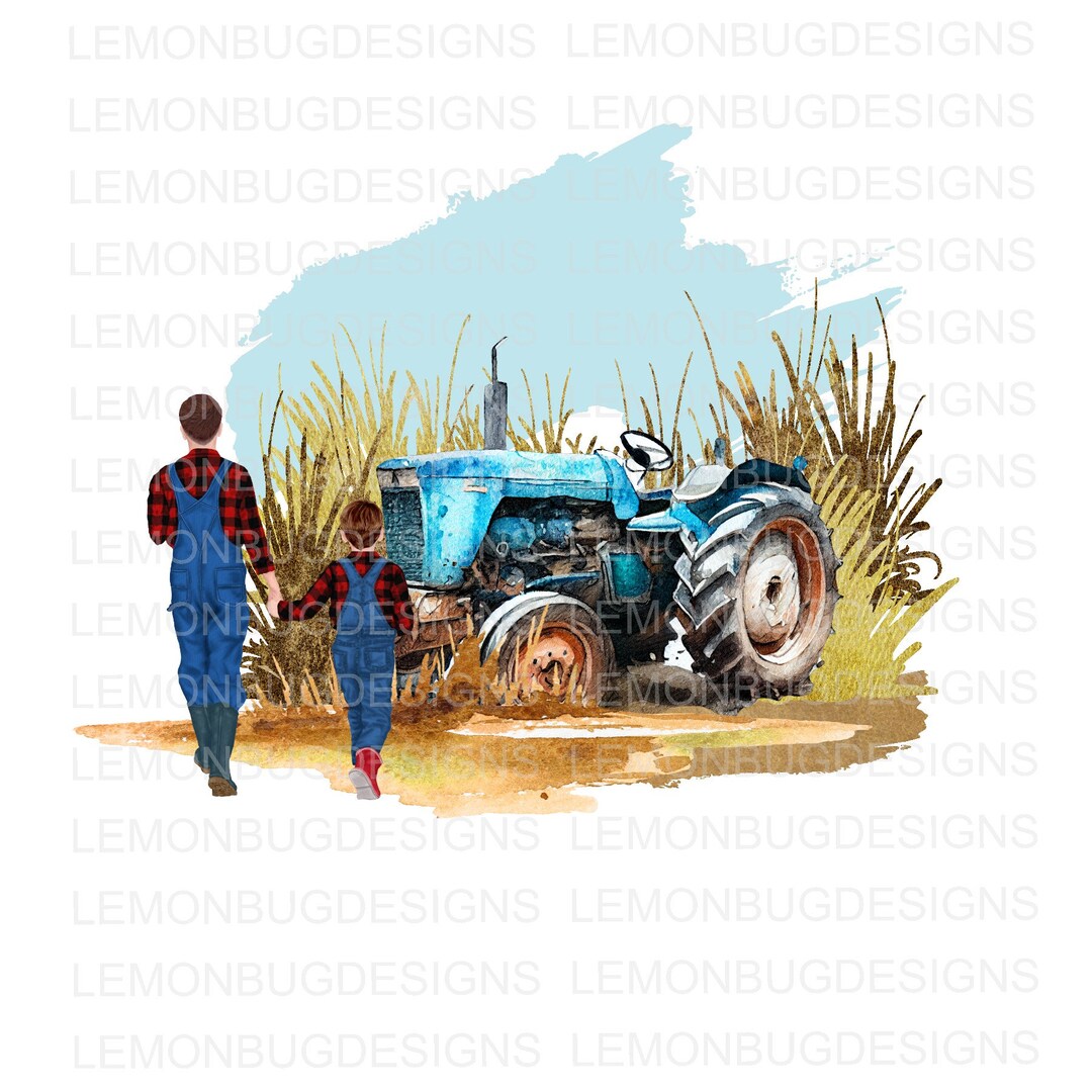 Farm Life PNG: Blue Tractor, Papaw & Child (digital Download) - Etsy