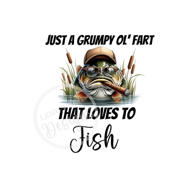 Grumpy Old Man Bass Fishing PNG: Printable Art (digital Download) - Etsy