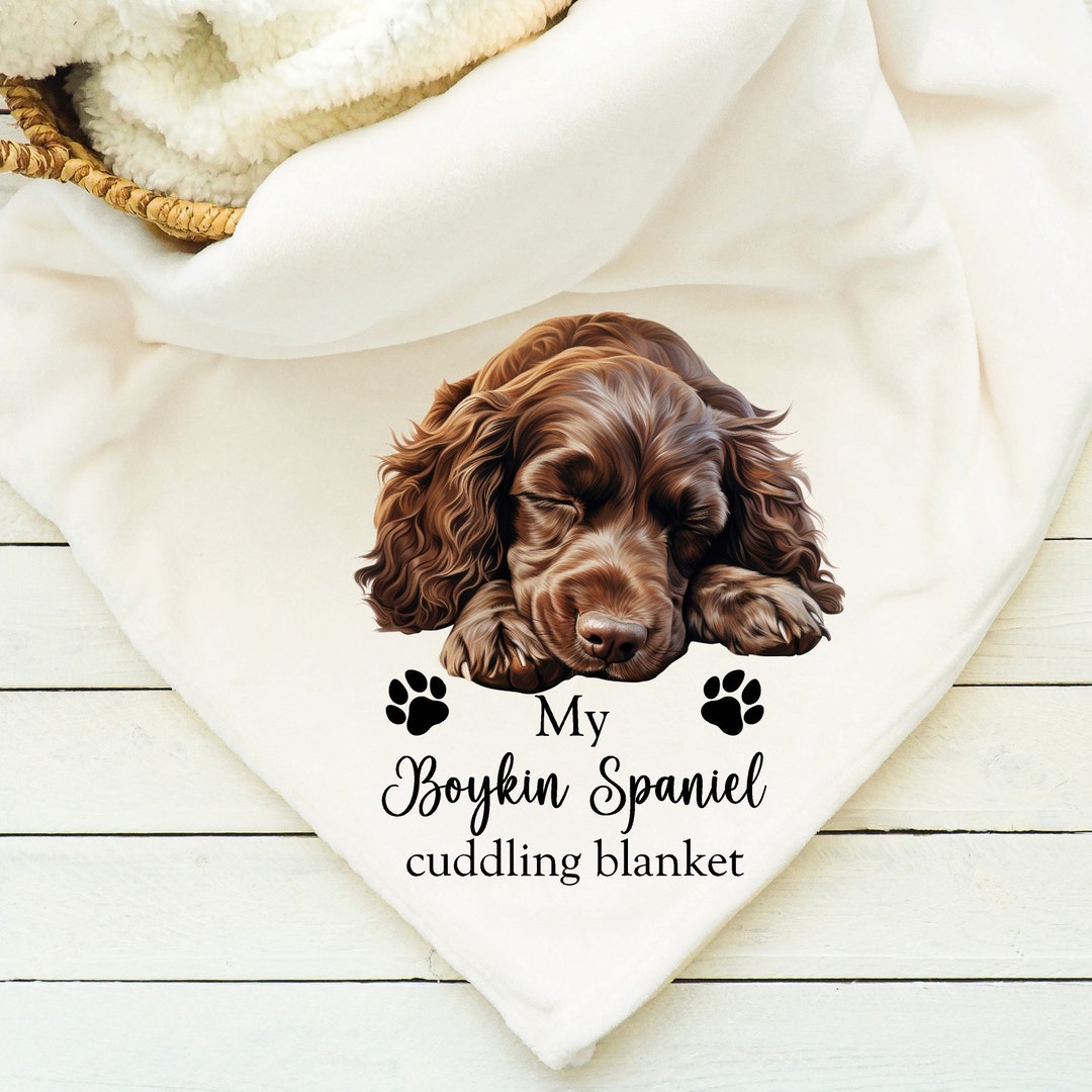 Boykin Spaniel Cuddling Blanket PNG: Dog Christmas Art (digital ...