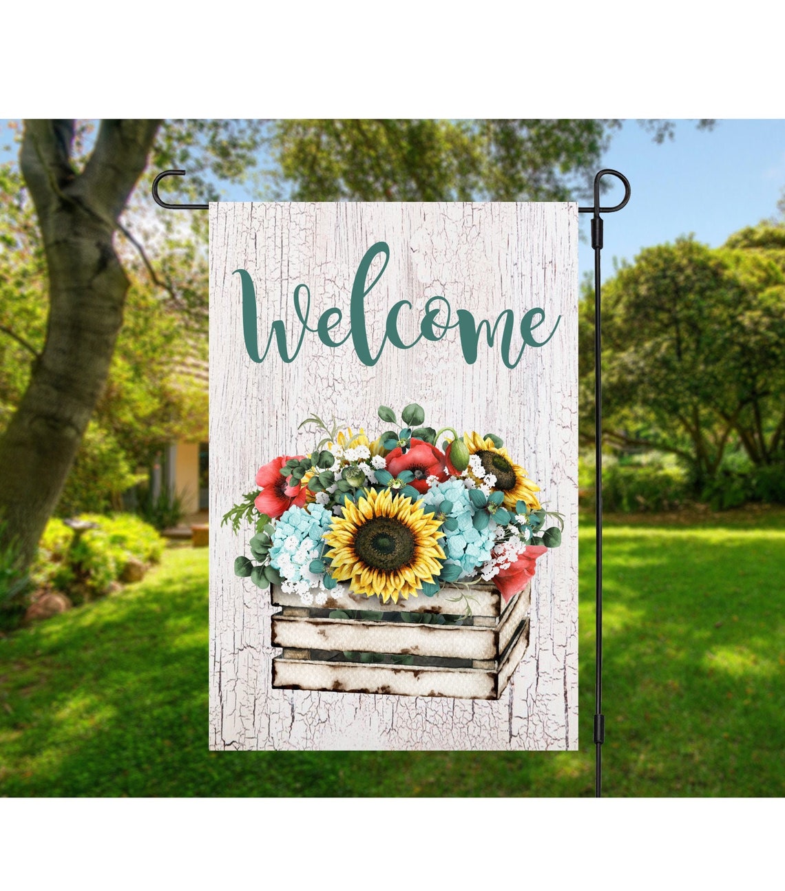 Welcome Flag Spring Garden Flag sublimation Transfer File - Etsy