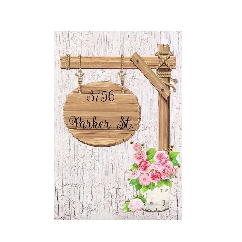 Blank Address Garden Flag: Spring Floral Design (digital Download) - Etsy