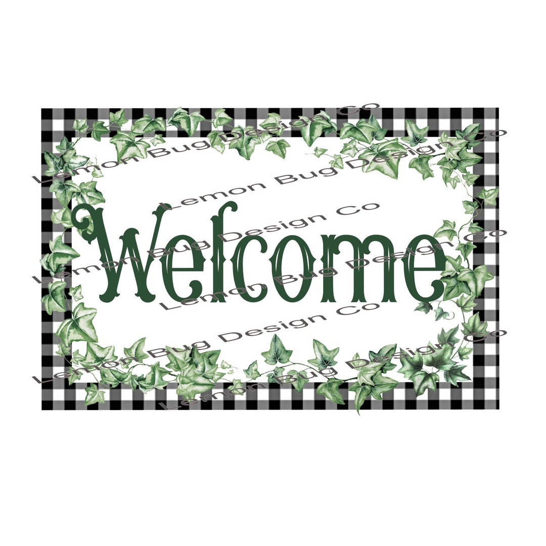 PNG Ivy Welcome Sign Front Door Sign Sublimation Summer - Etsy