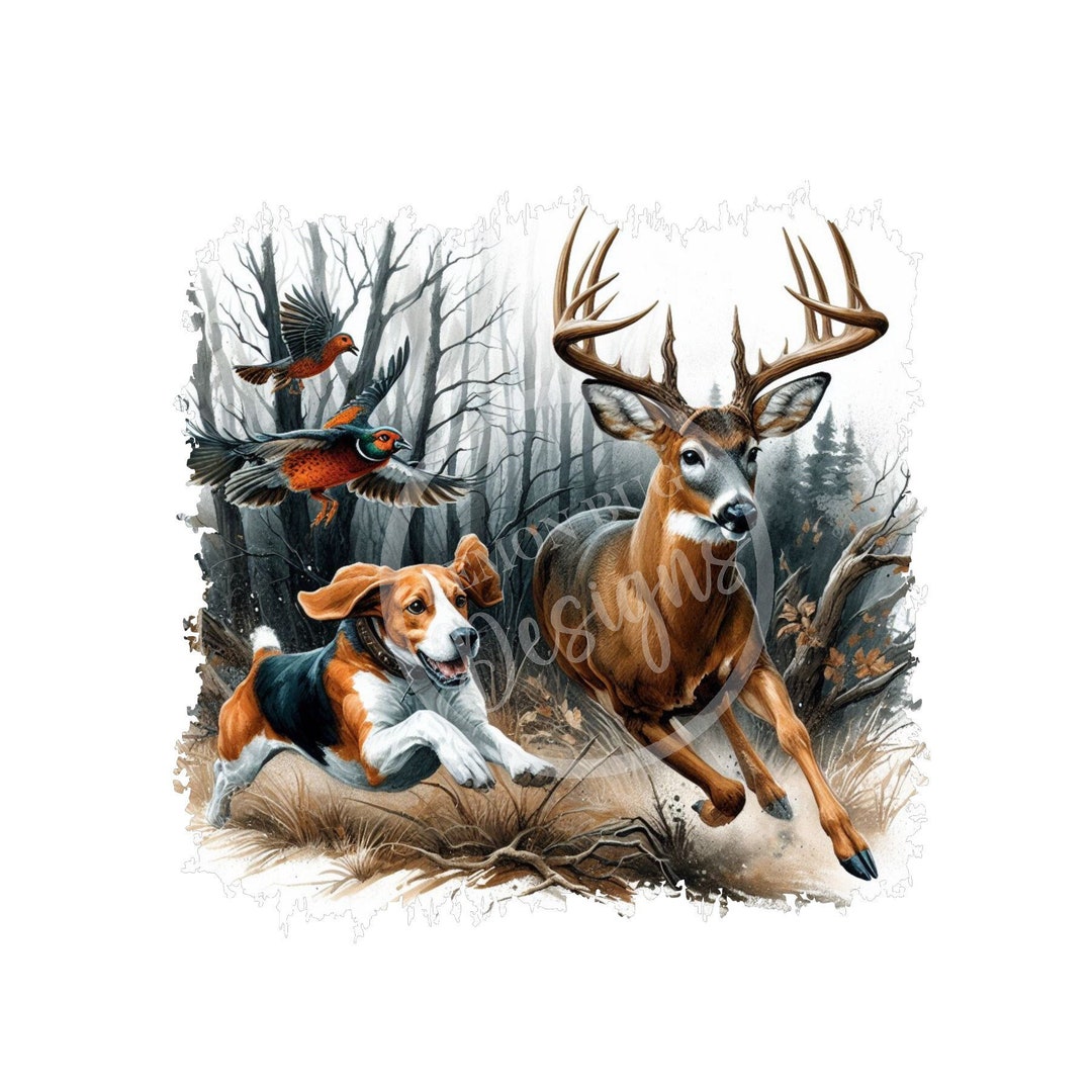 Deer and Turkey Hunting PNG: Beagle Dog Printable Art (digital Download ...