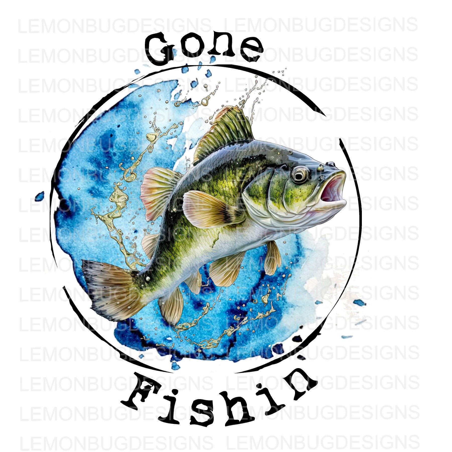 Gone Fishin' PNG Bass PNG Fishing PNG Digital Download - Etsy