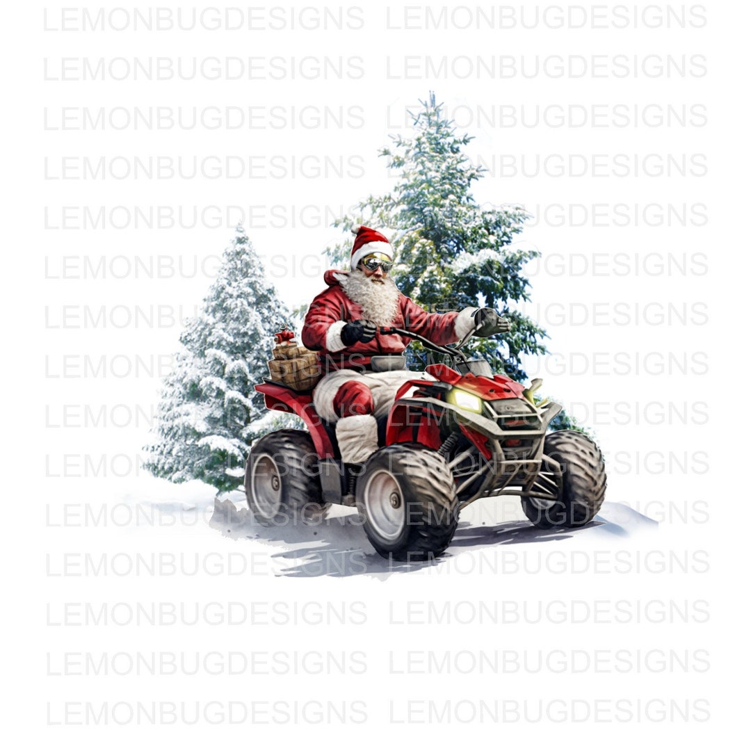 Santa ATV PNG: Four Wheelin' Christmas Digital Design (digital Download ...