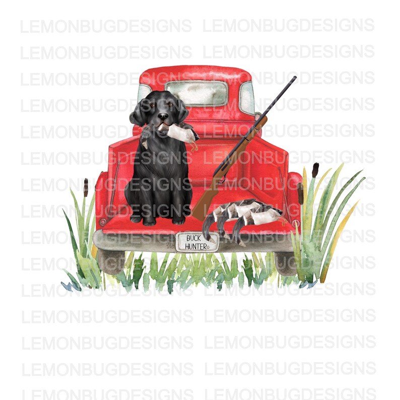 Duck Hunter PNG Black Lab PNG Red Truck PNG Duck Hunter - Etsy