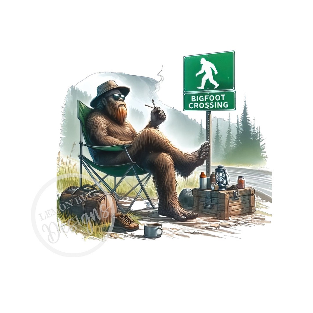 Bigfoot Crossing Png, Hillbilly Squatch PNG, Bigfoot PNG, Sasquatch Png ...