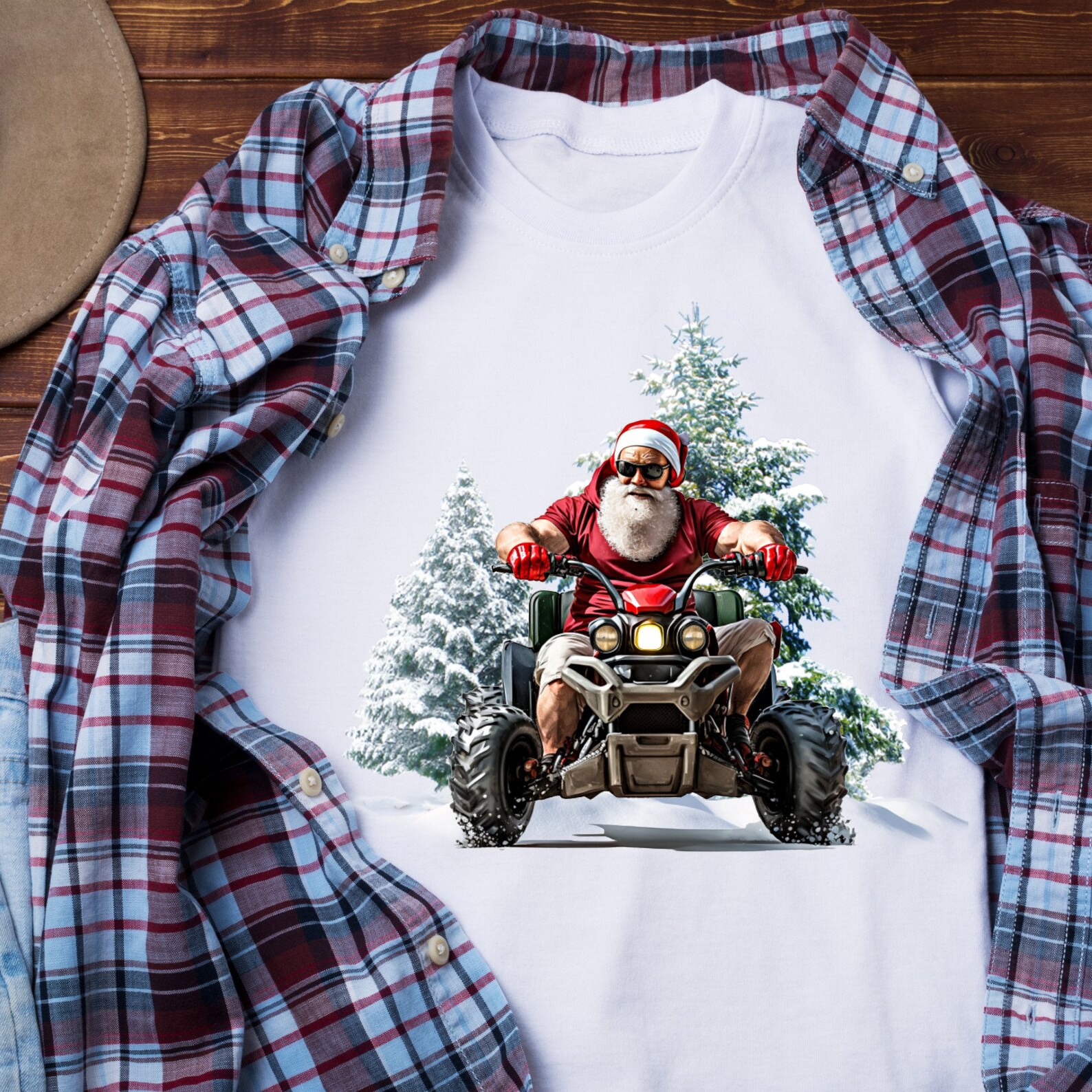 Santa ATV PNG: Four Wheelin' Christmas Digital Design (digital Download ...