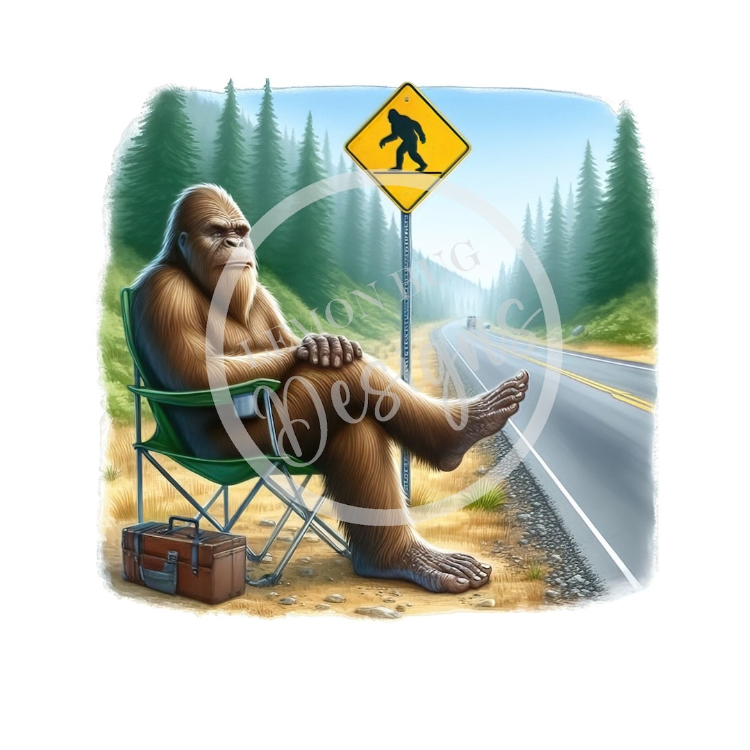 Bigfoot Crossing Png, Hillbilly Squatch PNG, Bigfoot PNG, Sasquatch Png ...