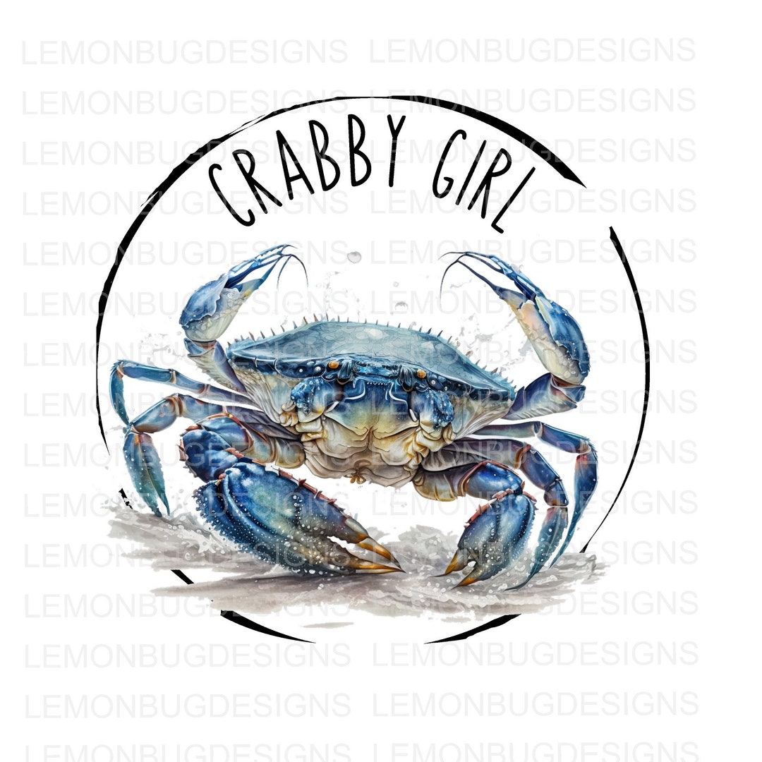 Crabby Girl Blue Crab PNG: Saltwater Fishing Art (digital Download) - Etsy