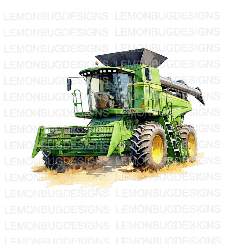 Green Combine PNG: Farm Tractor Printable Art (digital Download) - Etsy