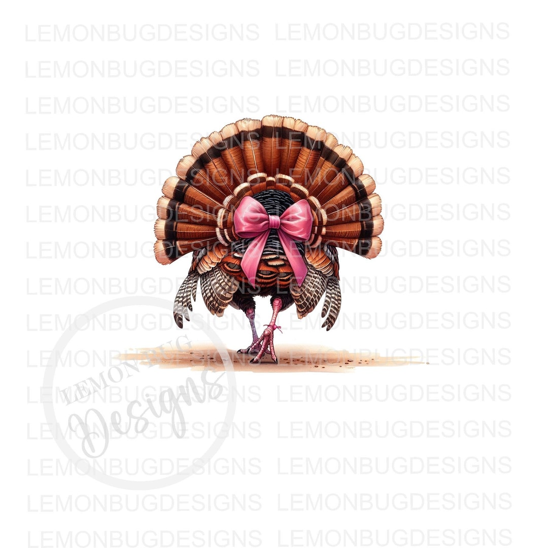 Pink Bow Turkey Tail PNG: Girl Turkey Clipart (digital Download) - Etsy