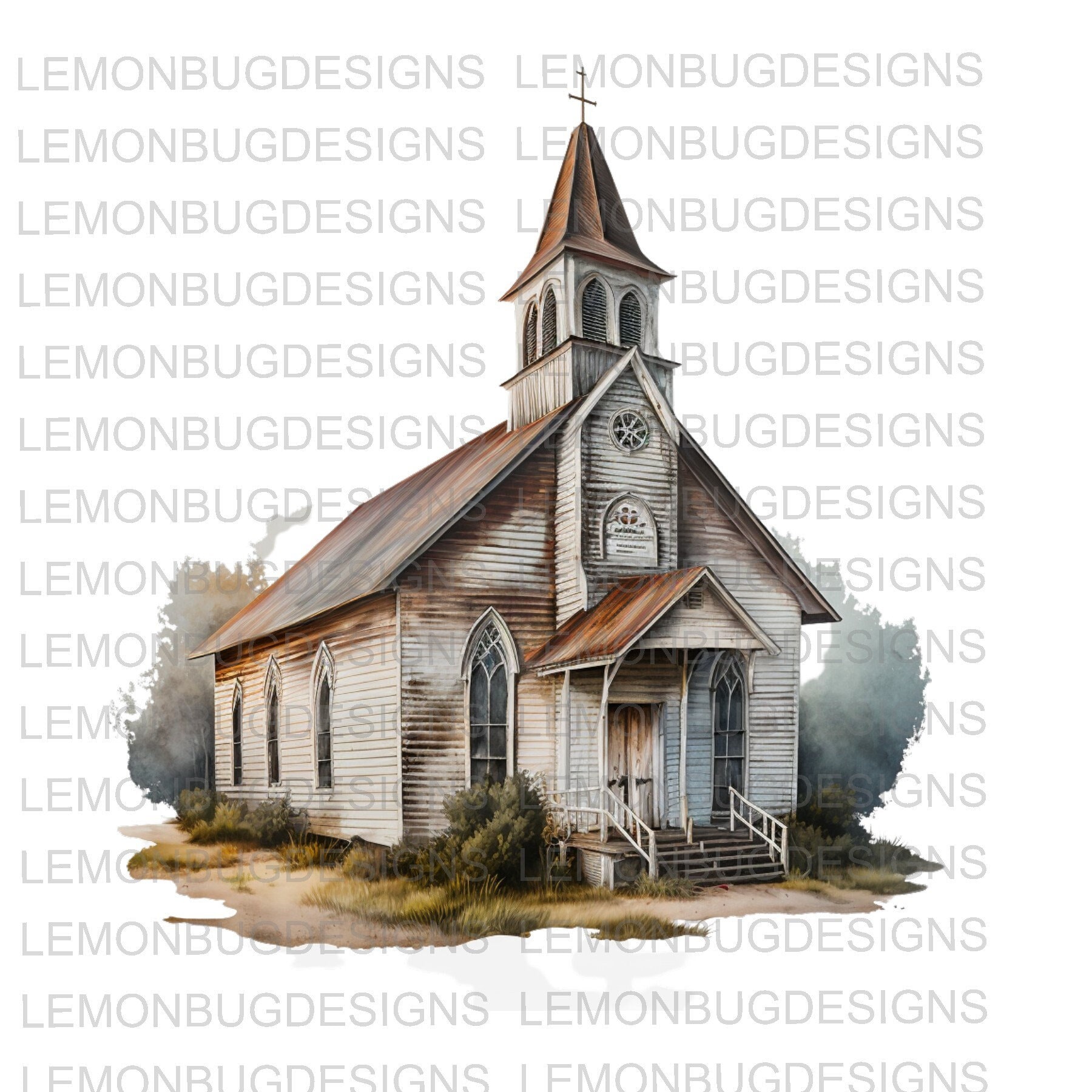 Rustic Country Church PNG: Christian Cottage (digital File) - Etsy