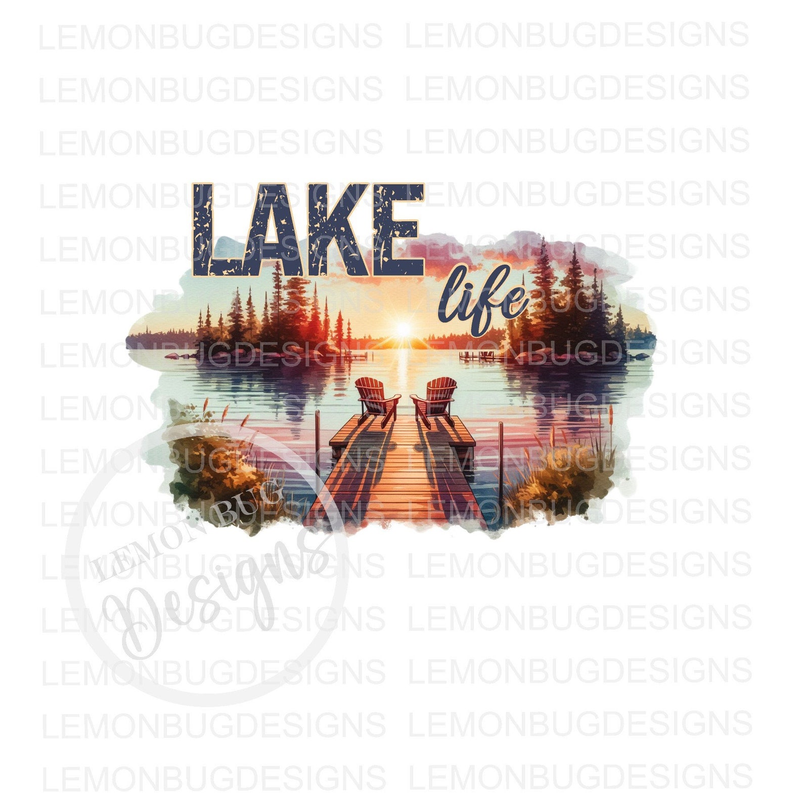 Lake Life PNG: Mountain Scene Graphic (digital Download) - Etsy
