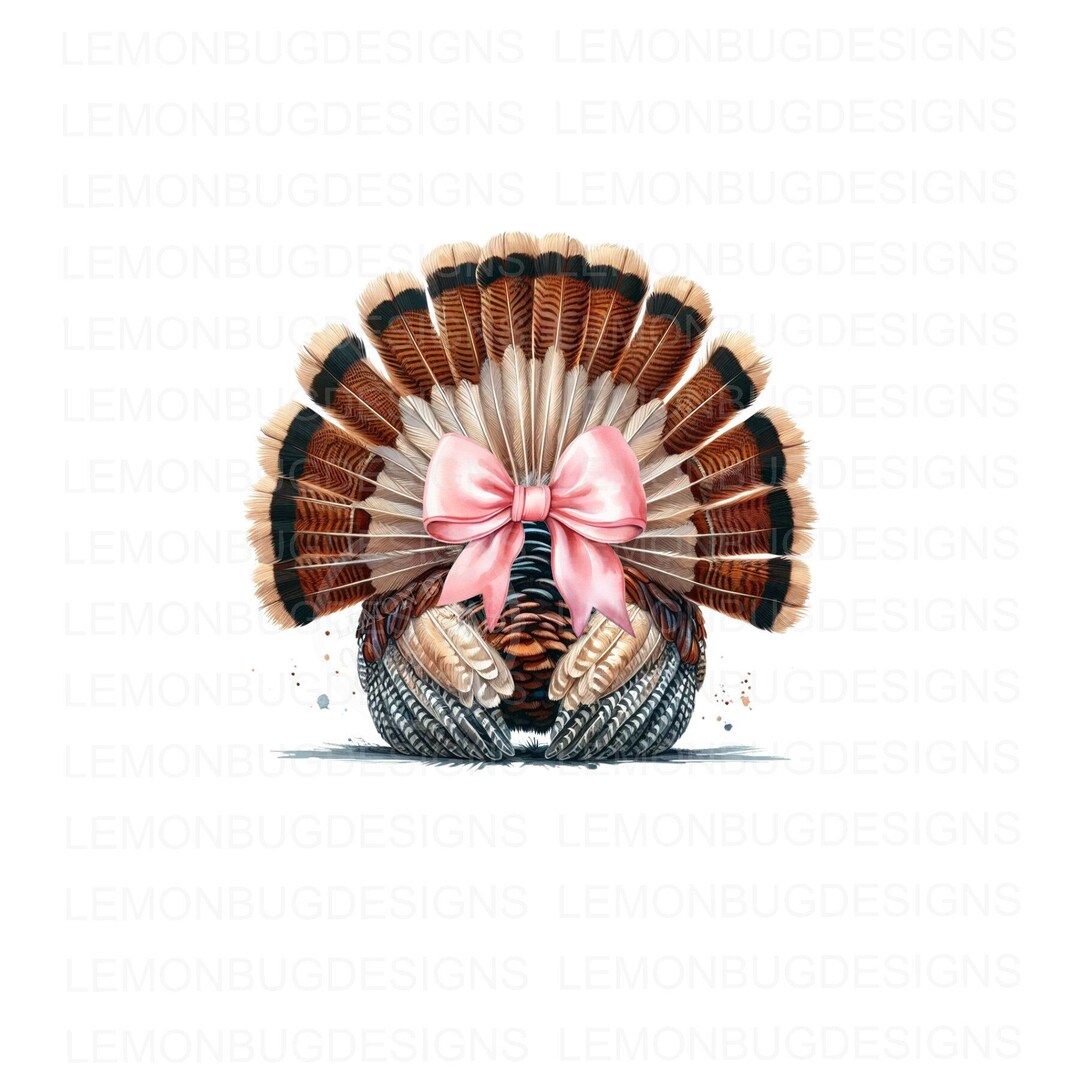 Pink Bow Turkey Tail PNG: Girl Turkey Clipart (digital Download) - Etsy