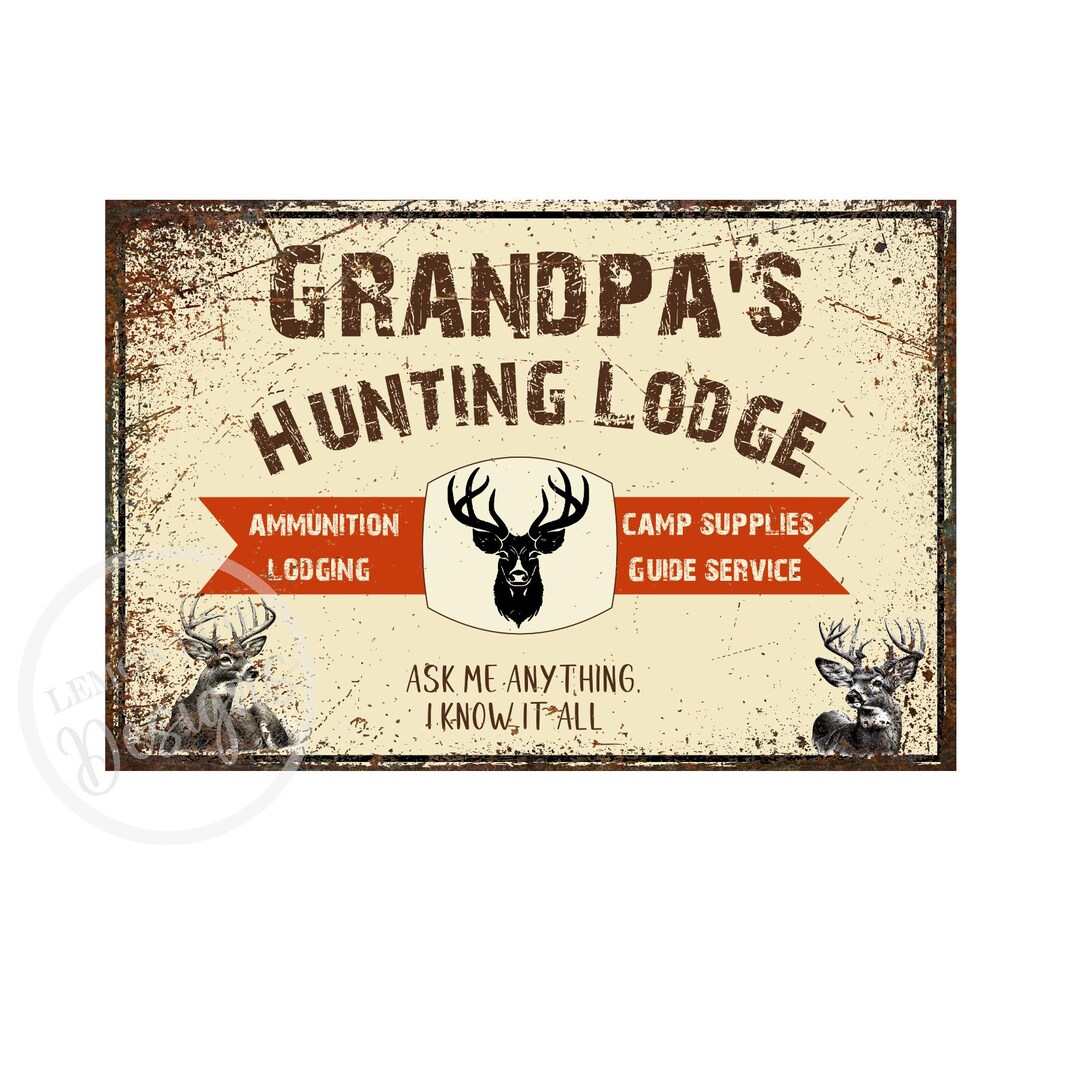 Grandpa's Hunting Lodge Png, Hunting PNG | Kids Hunting PNG| Deer Png ...