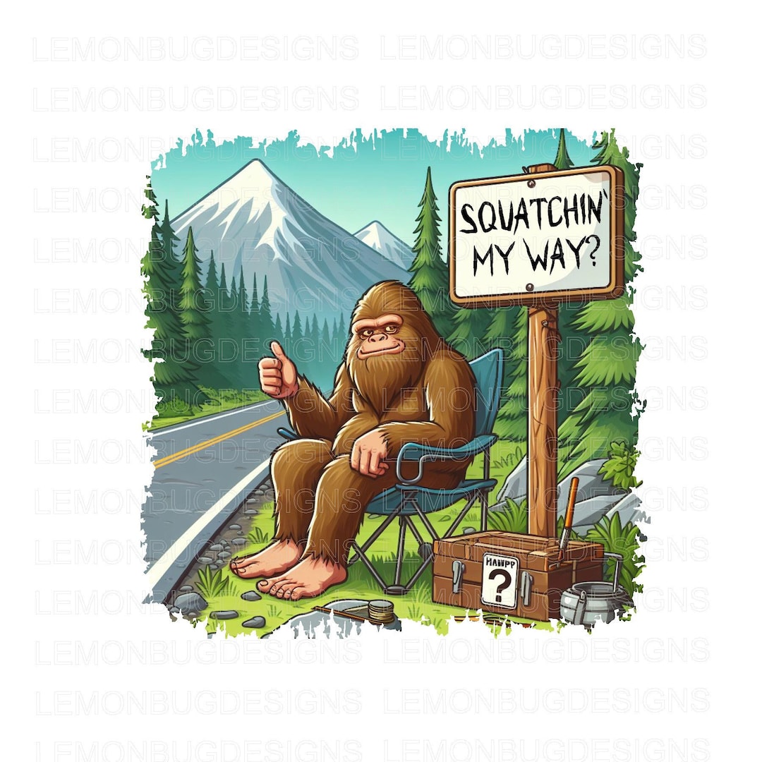 Hitchhiking With Bigfoot , Hillbilly Squatch PNG, Bigfoot PNG ...