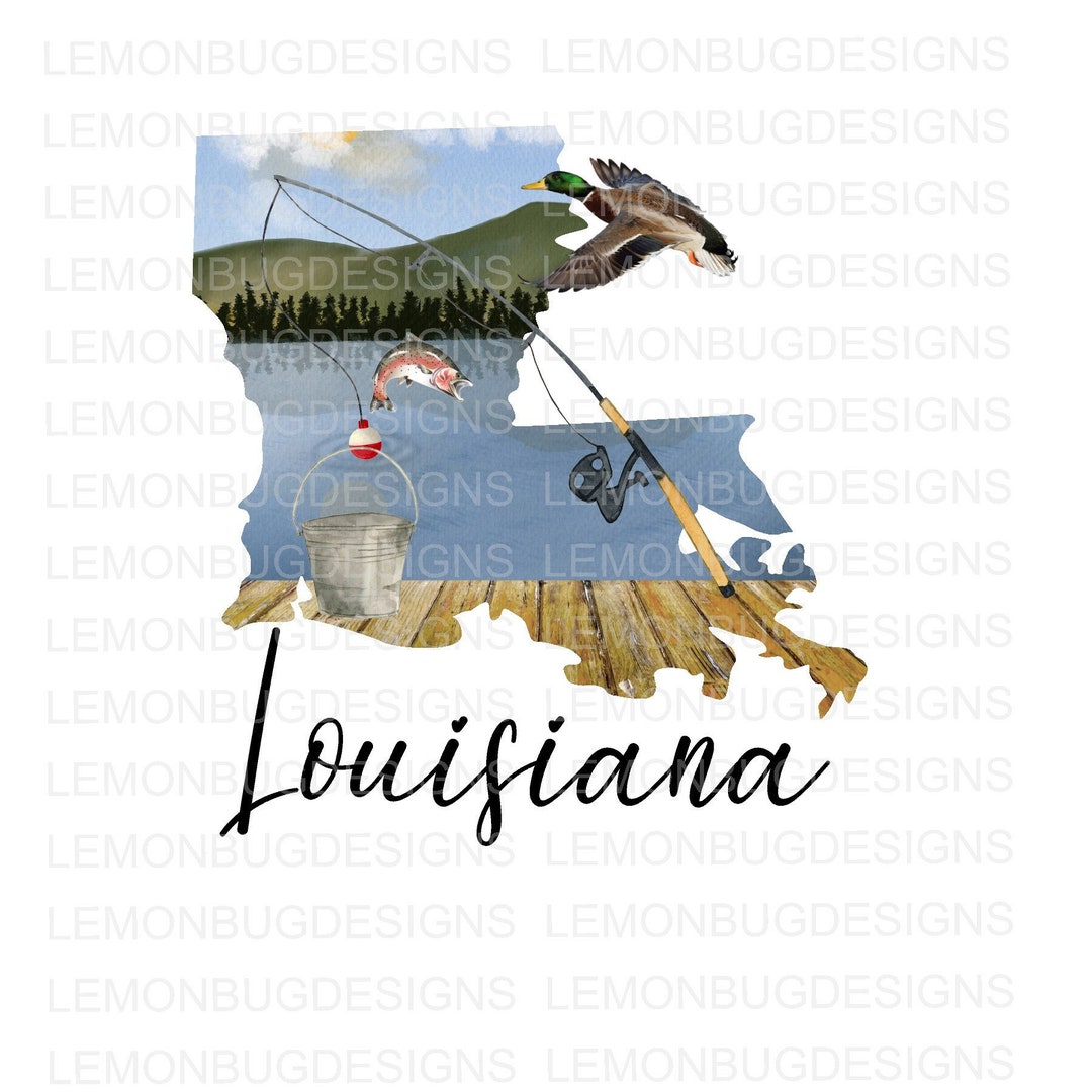 Louisiana Png, Gone Fishin' PNG, Bass PNG, Fishing PNG, Digital ...