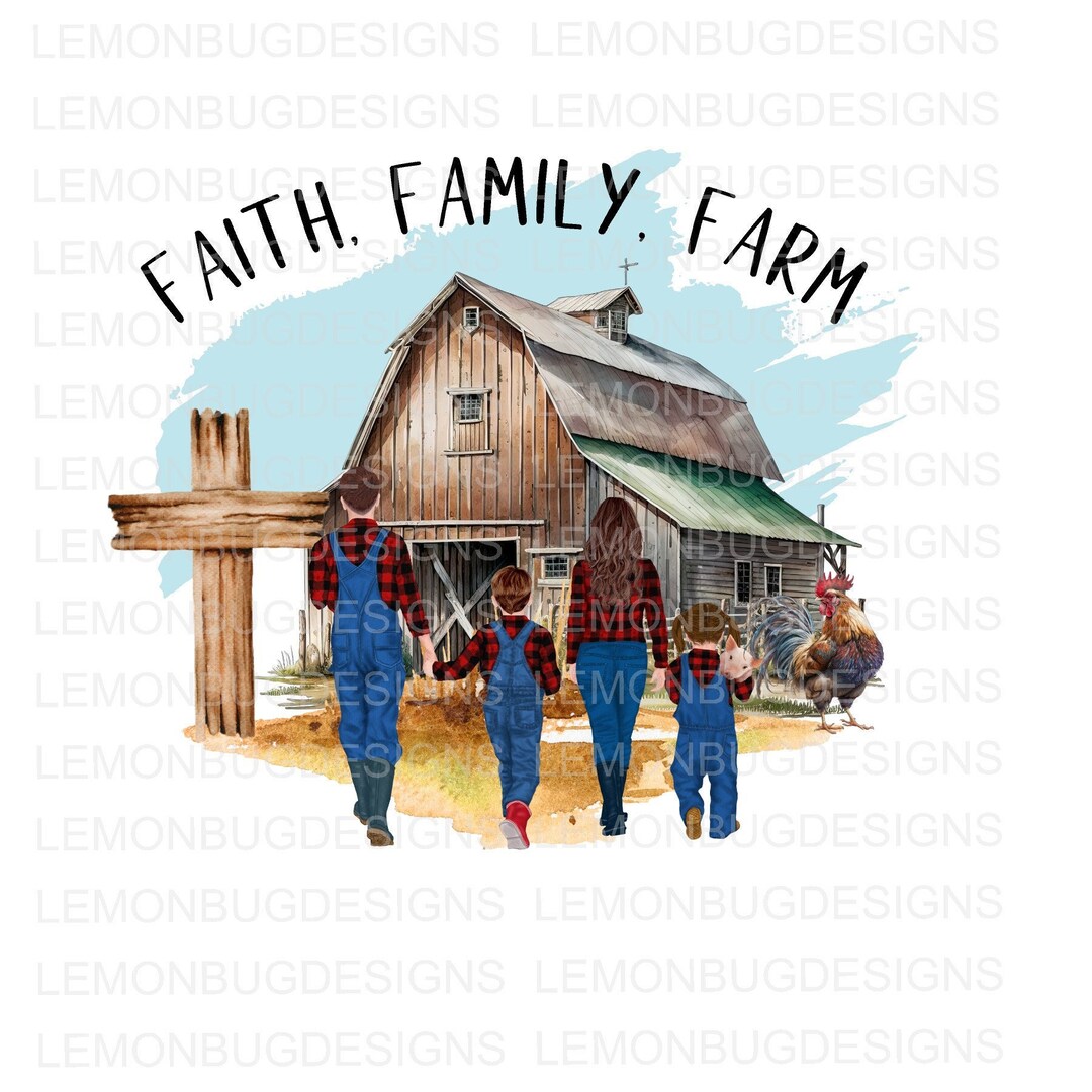 Faith, Family, Farm PNG | Farm Work PNG | Farm | Combine | Blue Tractor ...