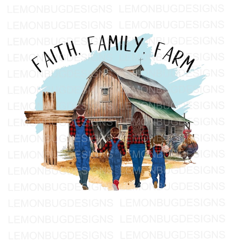 Faith Family Farm PNG: Printable Barn Art (digital Download) - Etsy