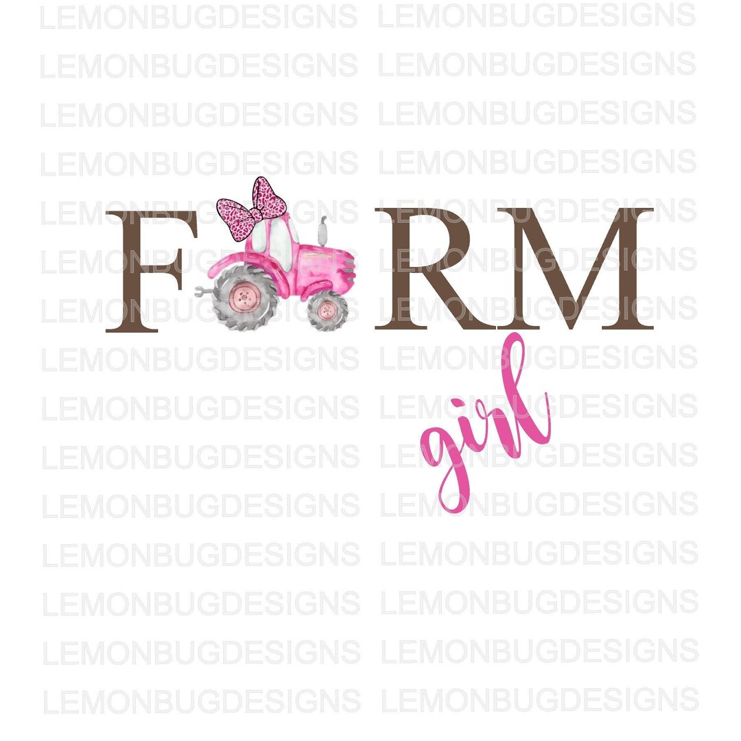 PNG, Farm Girl Pink Tractor PNG | Digital Design | Sublimation | Pink ...