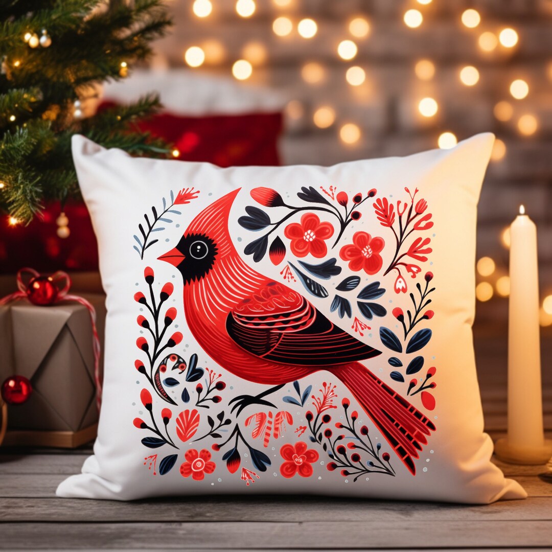 Folk Art Cardinal Design PNG Folk Art PNG Sublimation - Etsy