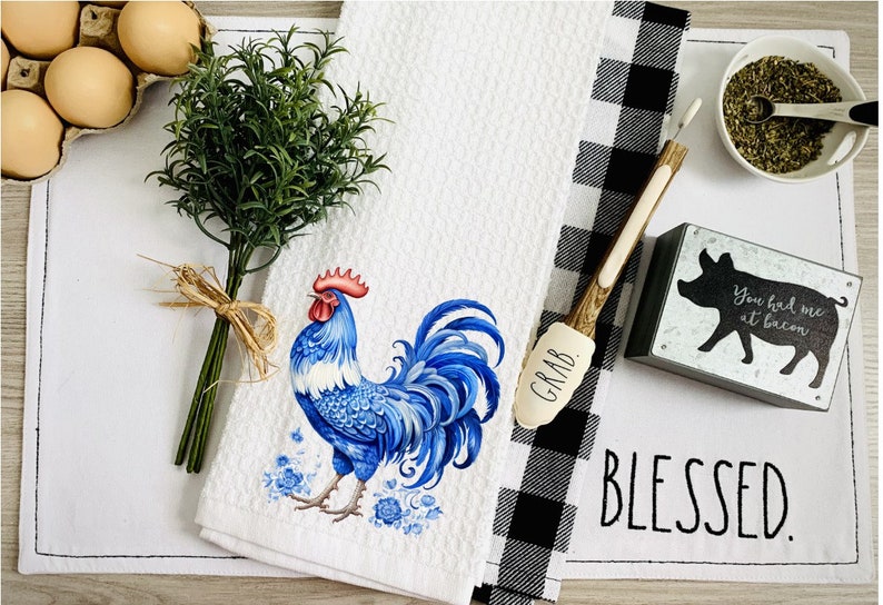 Blue Delft Rooster PNG: French Country Farmhouse Design (digital ...