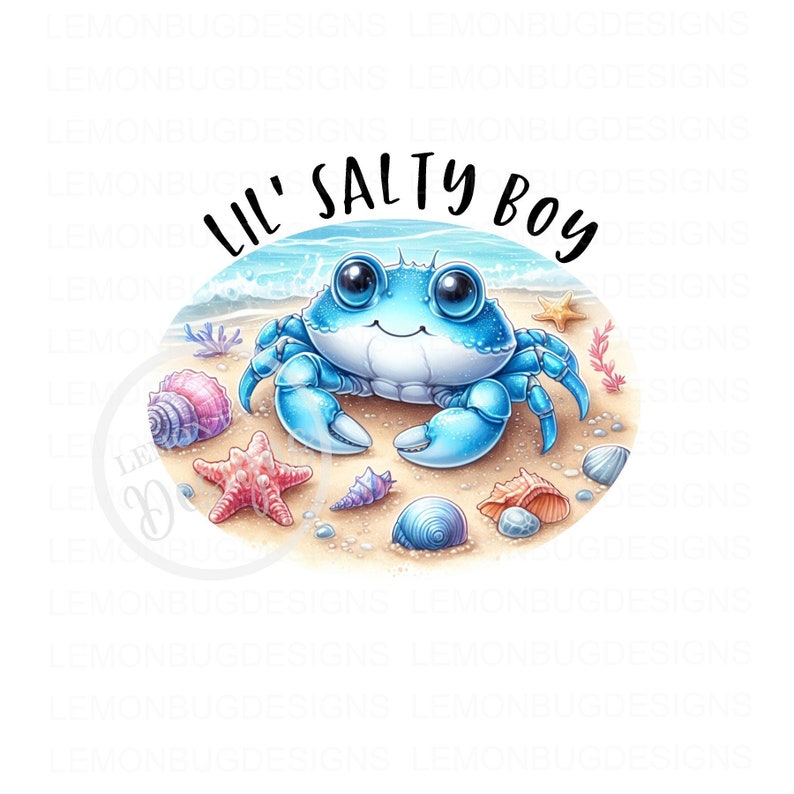 Lil' Salty Boy Crab PNG: Saltwater Therapy, Fishing (digital Download ...