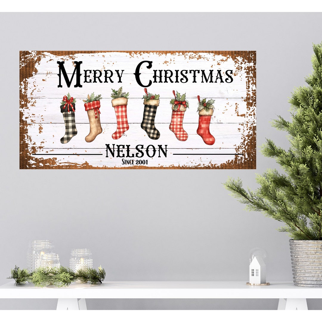 Personalized Christmas Sign Png, Stocking Design Png, Digital Download ...
