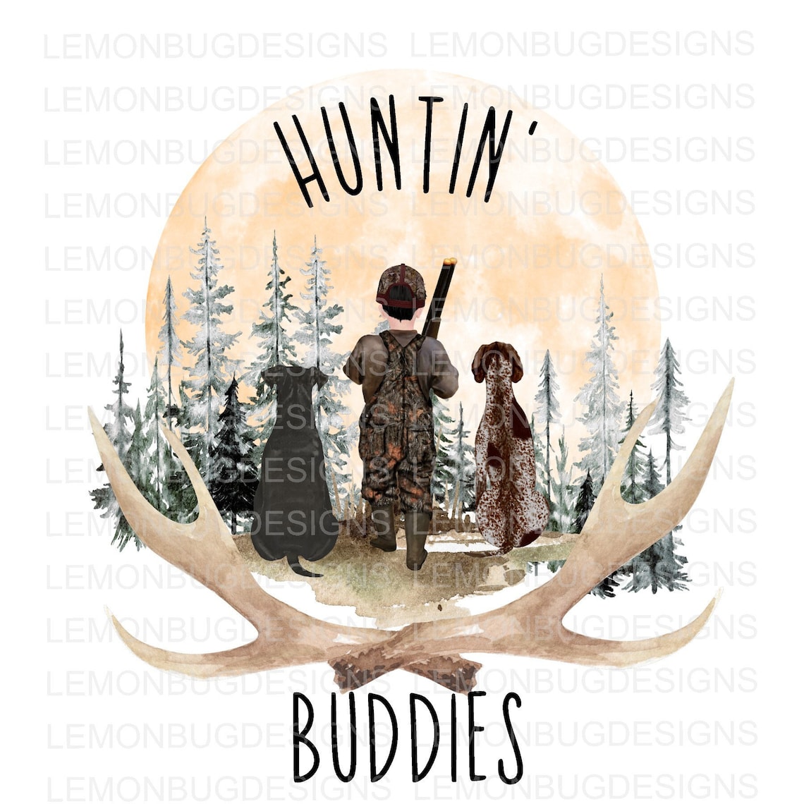 Huntin' Buddies Png Bucks and Beards PNG Deer Hunting - Etsy