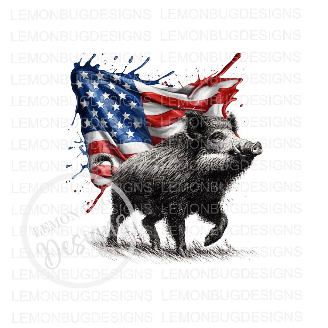Patriotic Hunting PNG: All American Hog Design (digital Download) - Etsy