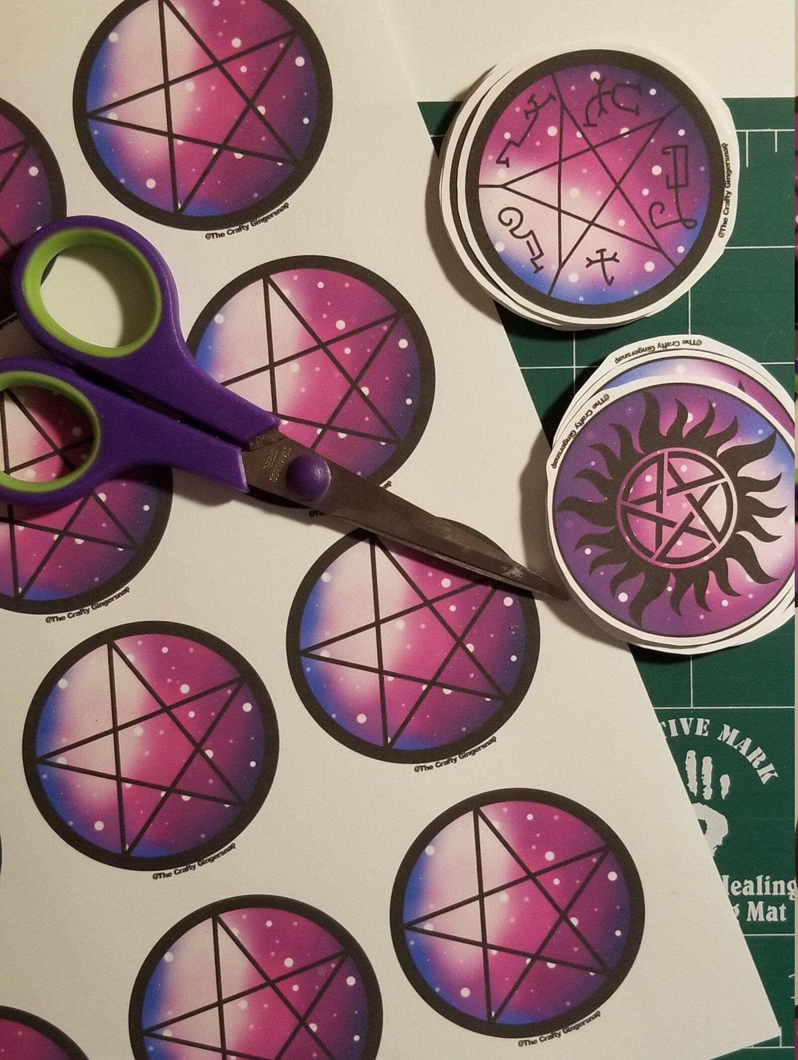 Matte Galaxy Supernatural Demon Warding Sticker Pack - Etsy