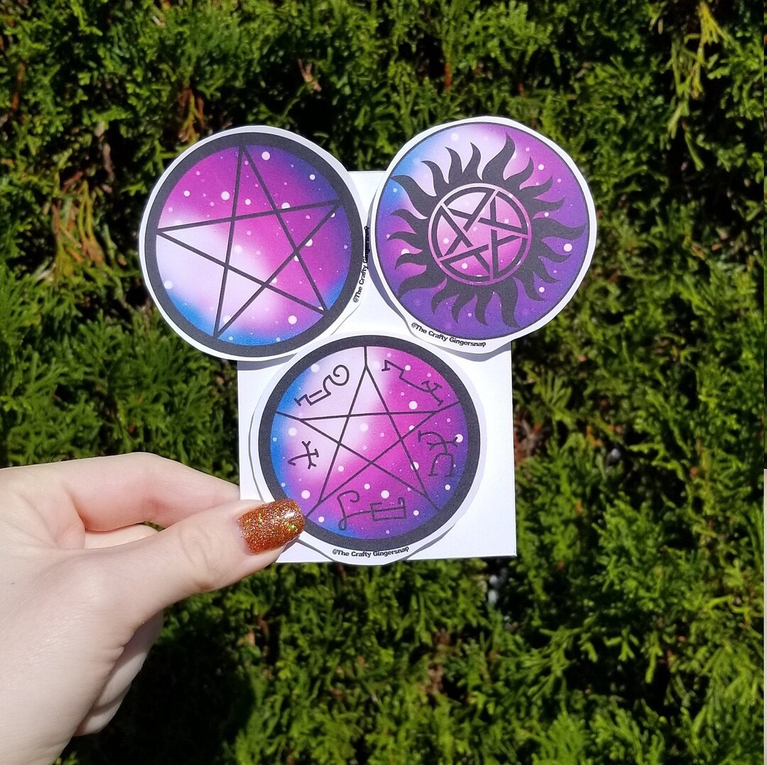 Matte Galaxy Supernatural Demon Warding Sticker Pack - Etsy