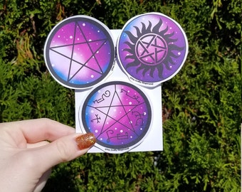 Matte Galaxy Supernatural Enochian Angel Warding Sticker Pack | Etsy