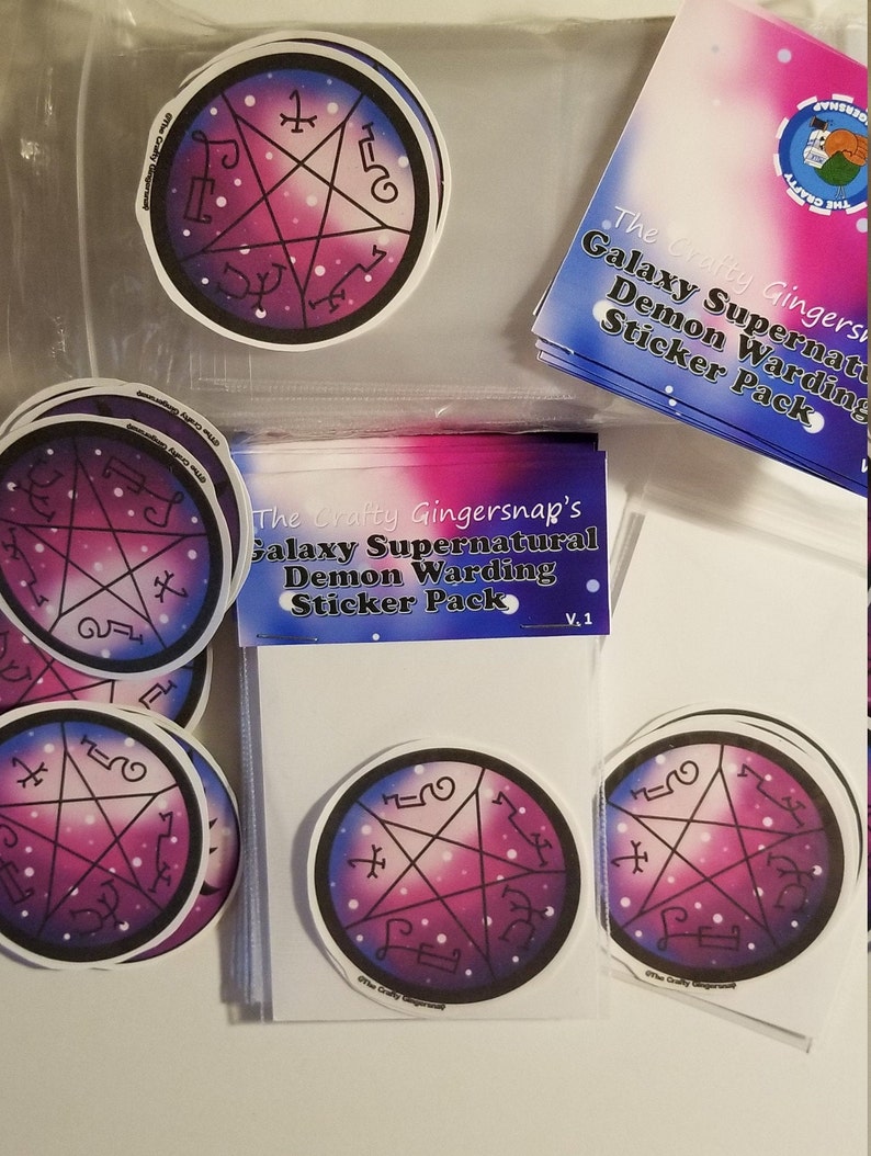 Matte Galaxy Supernatural Demon Warding Sticker Pack - Etsy