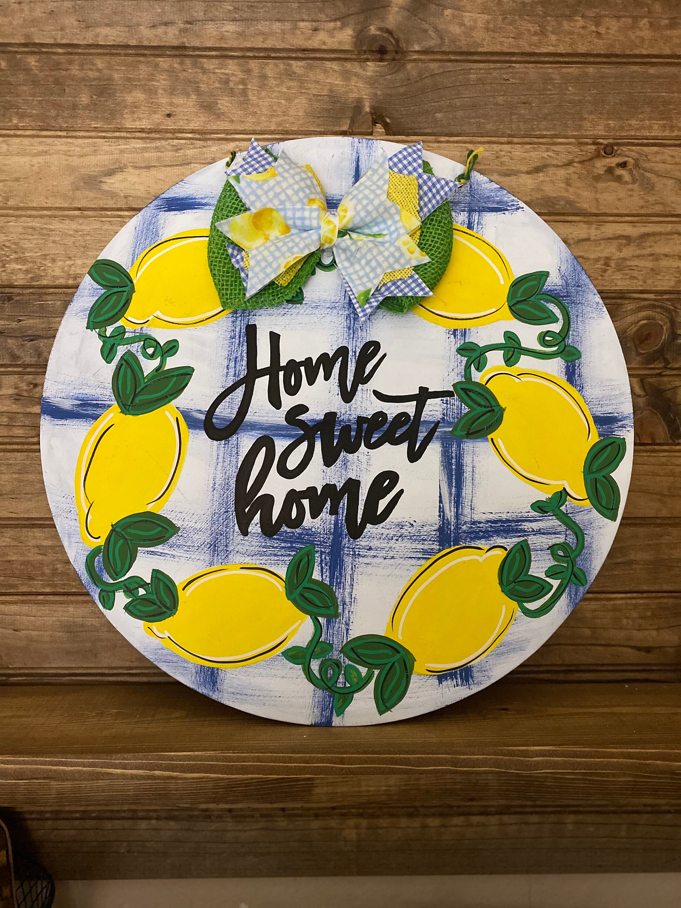 Home Sweet Home LEMON door hanger | Etsy