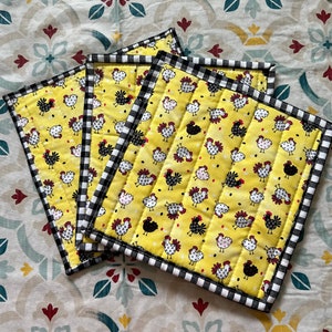 Hot Pads, Kitchen Gift, Quilted Pot Holders, Farmhouse Kitchen - Etsy