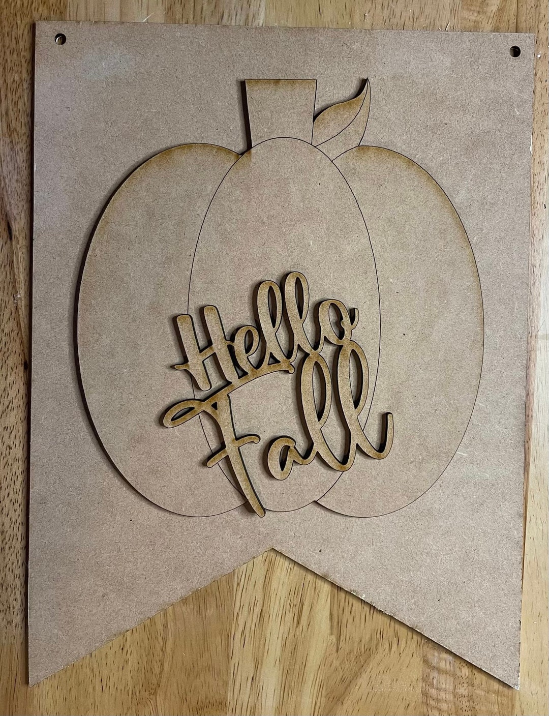 Hello Fall Banner With Pumpkin Door Hanger, DIY or Painted - Etsy