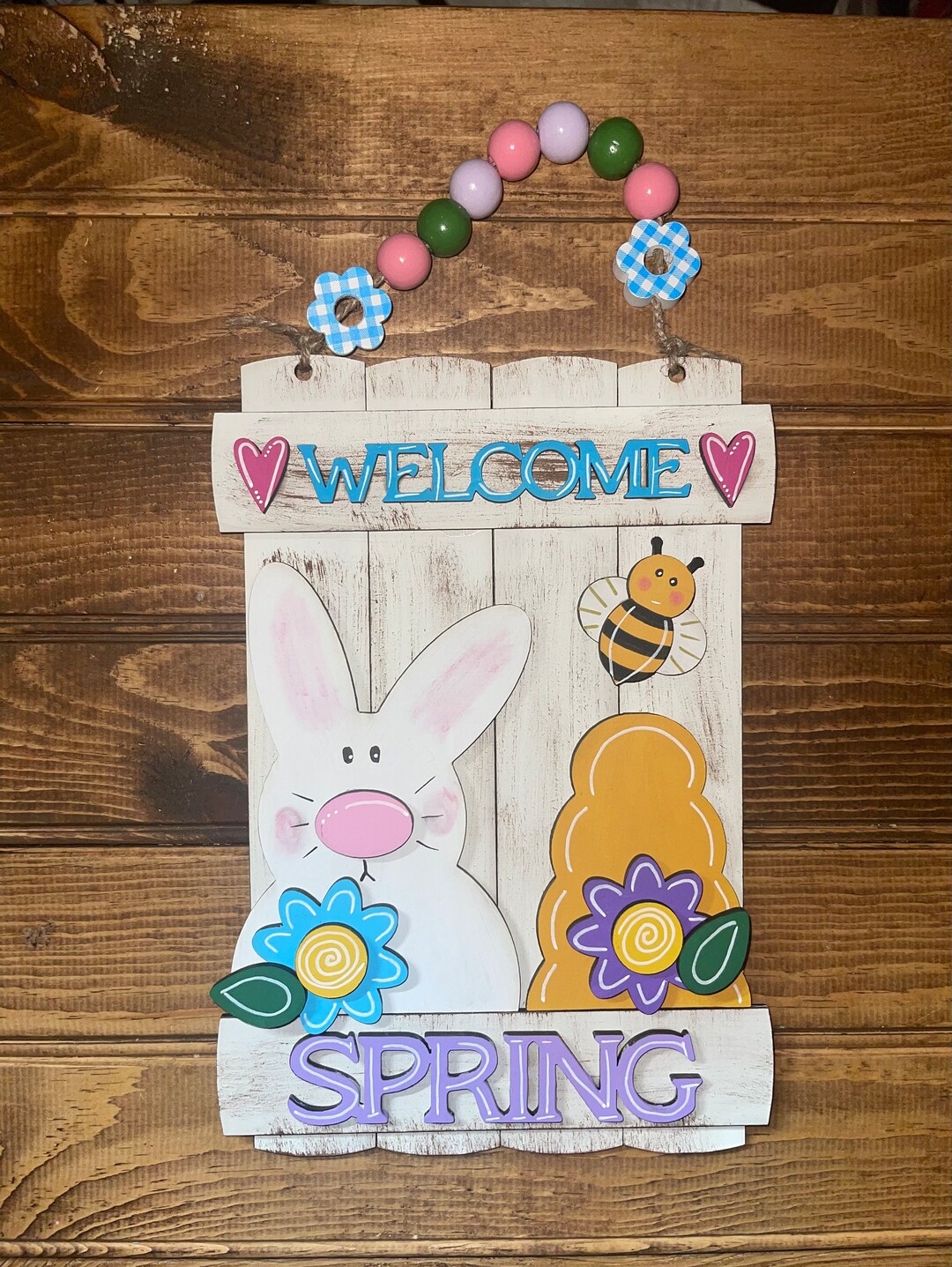 Welcome Spring, Painted or Diy - Etsy