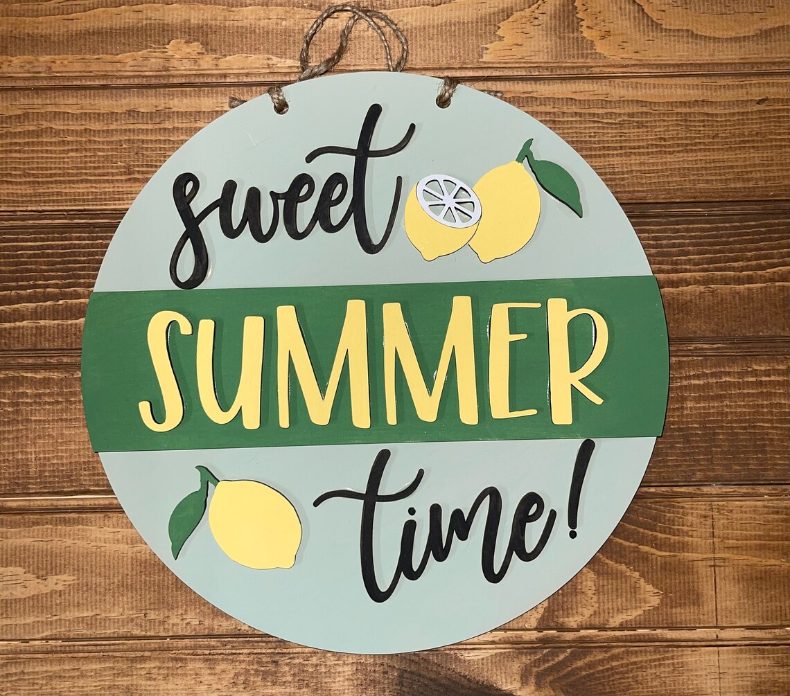 Sweet Summertime, Lemons, Lemon Decor, Door Hanger, Unpainted, or ...