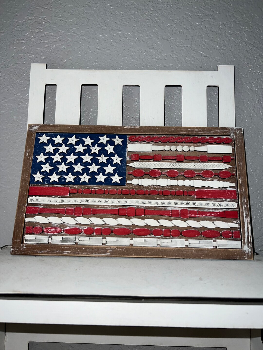 Spindle Flag, Patriotic, Red White and Blue, 4th of July - Etsy