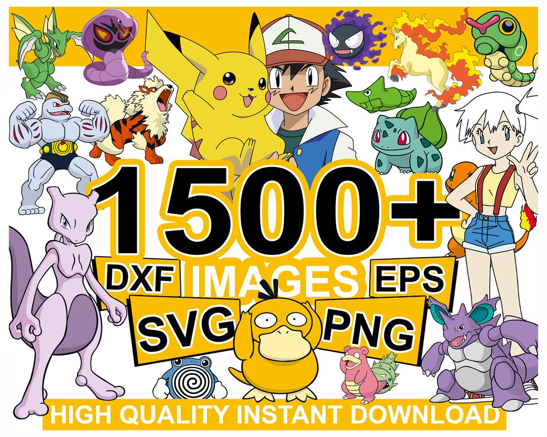 Ensemble SVG Pokemon polices Pokemon Svg fichiers Svg - Etsy France
